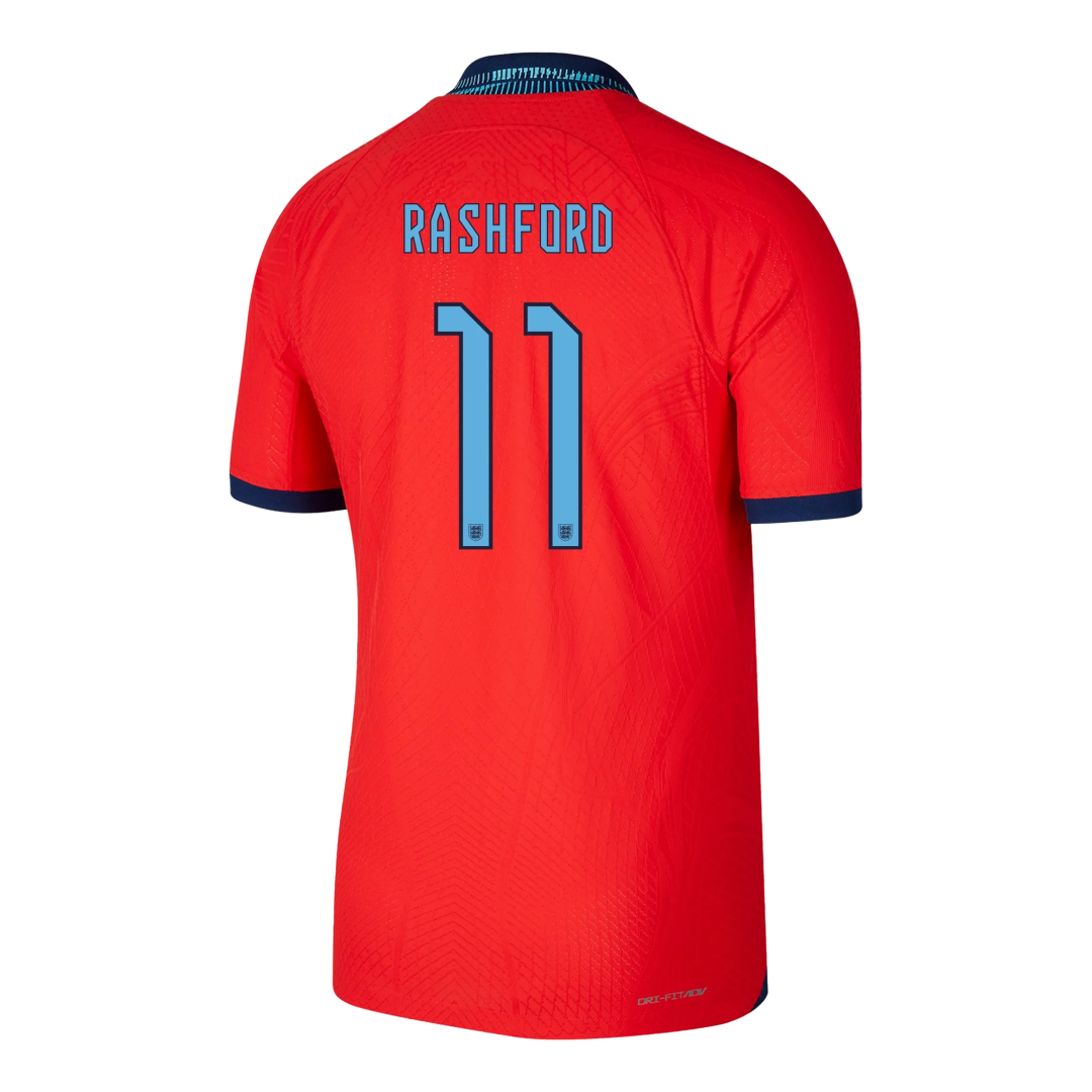 Camiseta Auténtica RASHFORD #11 Inglaterra 2022 Segunda Equipación ...