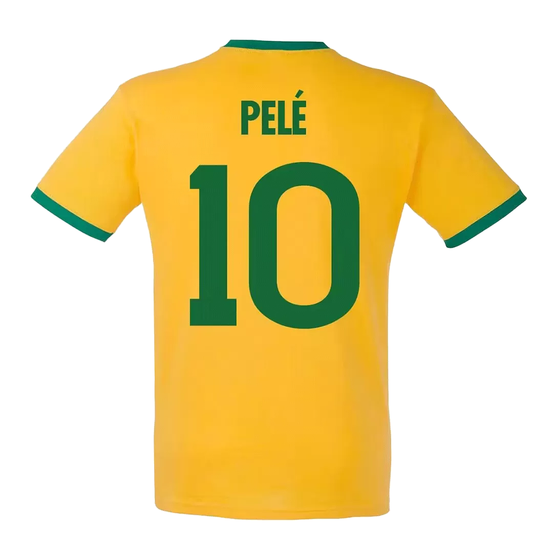 Camiseta Retro 1970 PELÉ #10 Brazil Primera Equipación Local Hombre ...