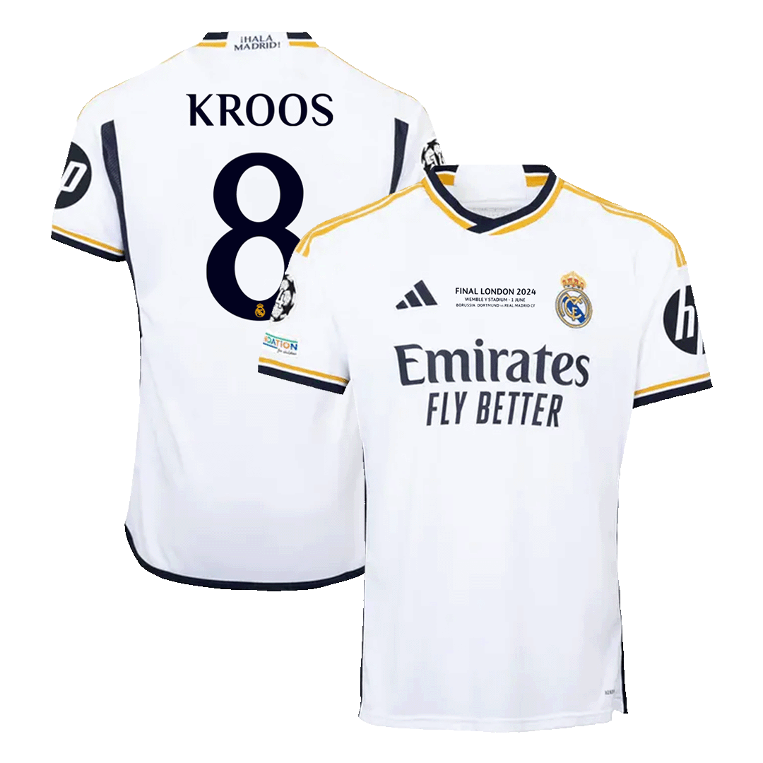 UCL FINAL Calidad Premium UCL Camiseta KROOS #8 Real Madrid 2023/24 Primera Equipación Local ...