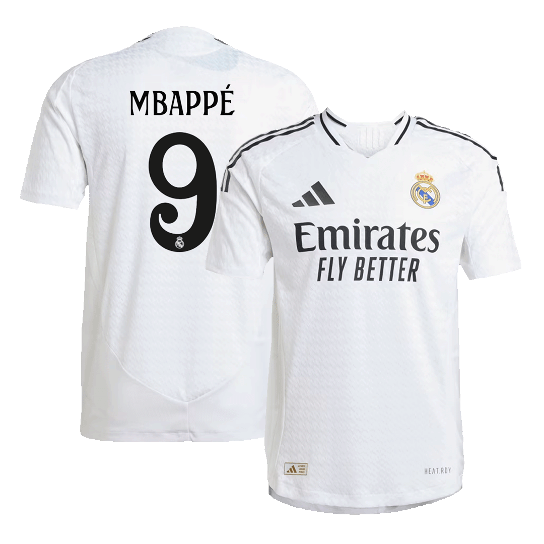 Calidad Premium Camiseta Auténtica MBAPPÉ #9 Real Madrid 2024/25 ...