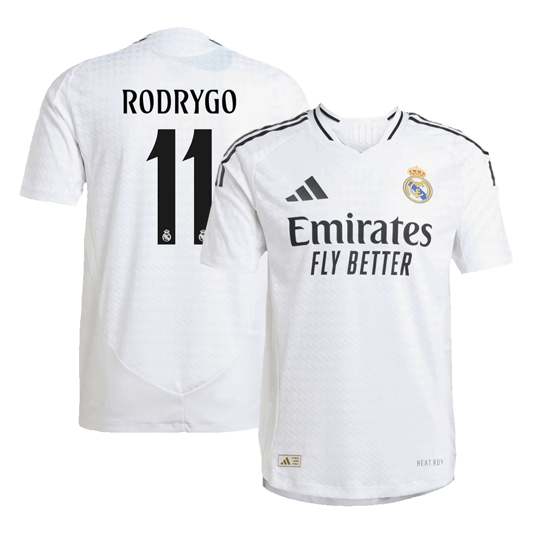 Calidad Premium Camiseta Auténtica RODRYGO #11 Real Madrid 2024/25 Primera Equipación Local ...