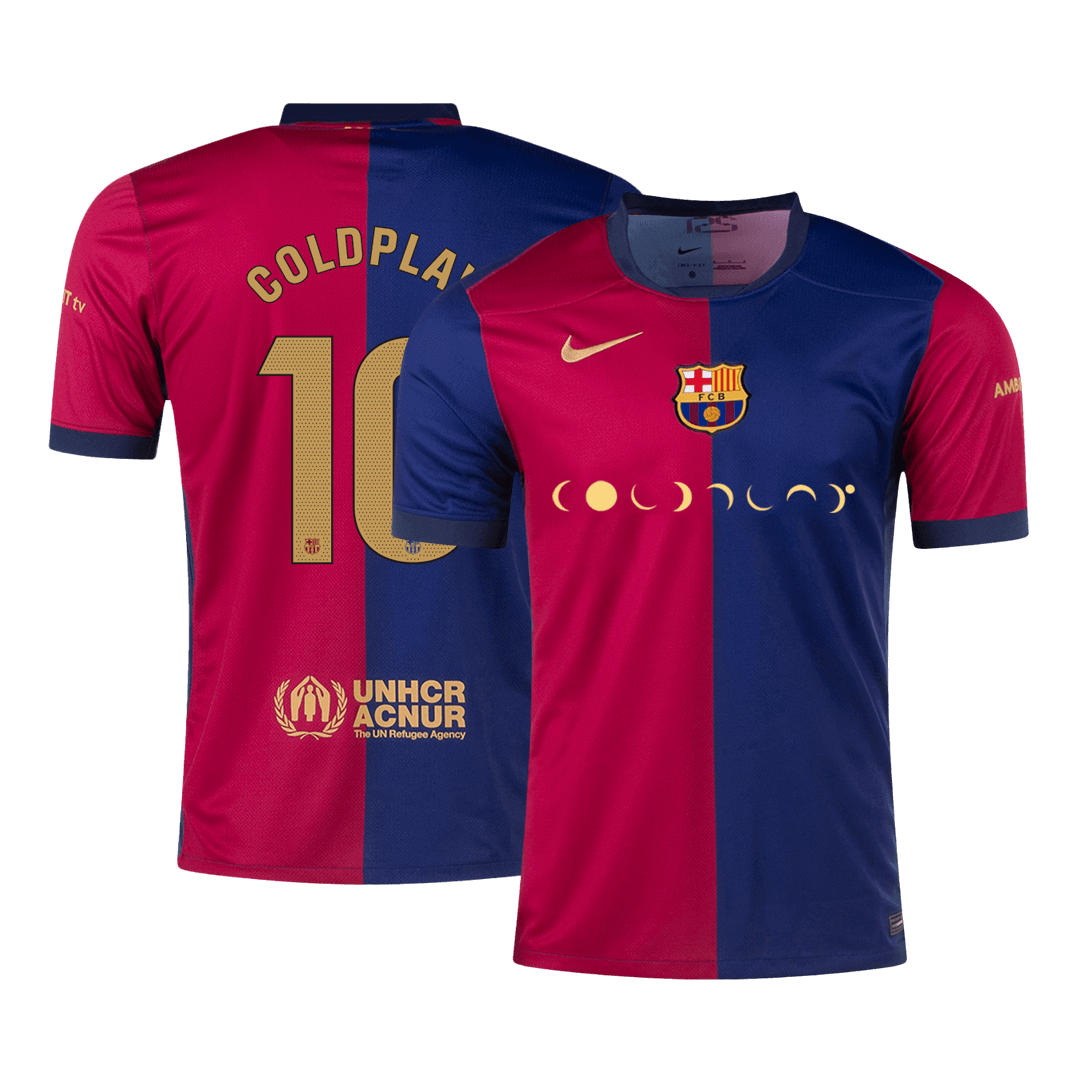 Camiseta COLDPLAY #10 Barcelona X COLDPLAY 2024/25 Primera Equipación ...