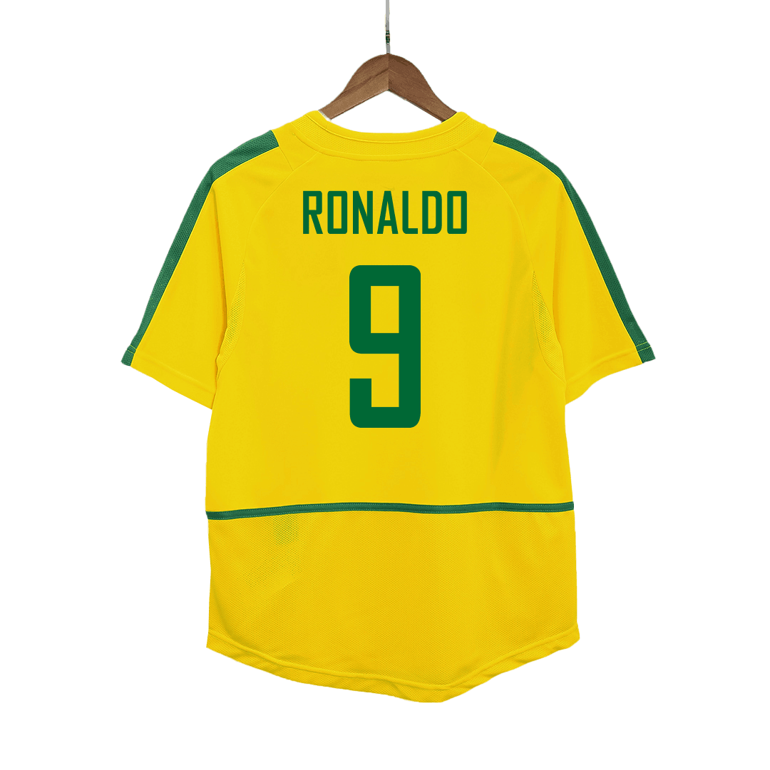 Camiseta Retro 2002/03 RONALDO #9 Brazil Primera Equipación Local ...