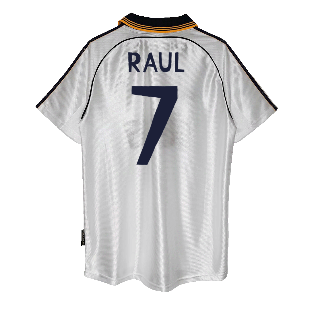 Camiseta Retro 1999/00 RAUL #7 Real Madrid Primera Equipación Local Hombre - Versión Hincha ...