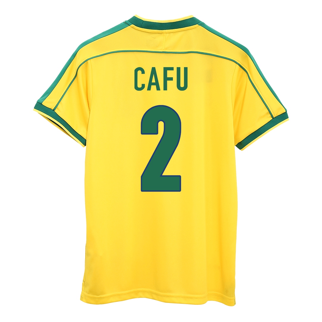 Camiseta Retro 1998 CAFU #2 Brazil Primera Equipación Copa del Mundo ...