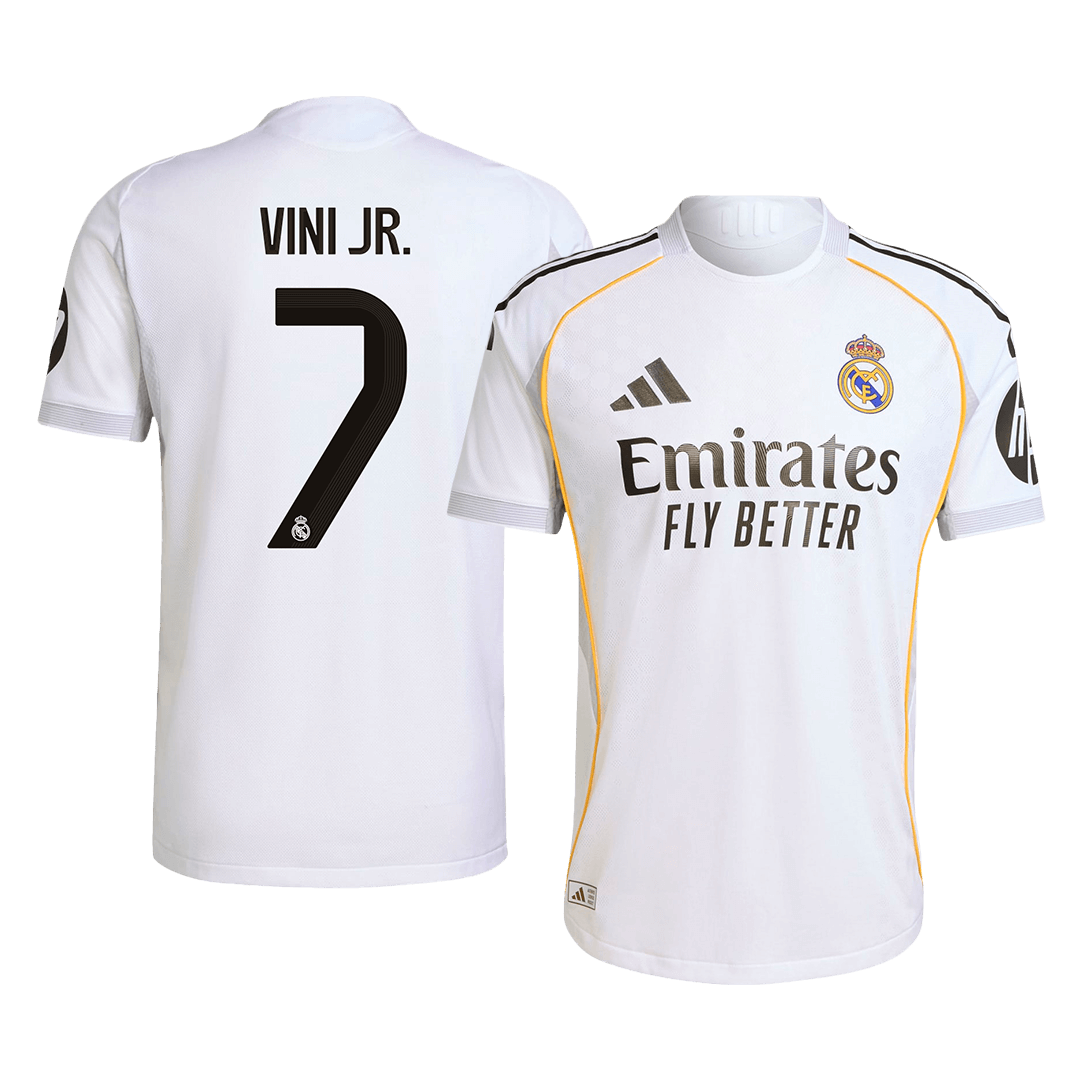 Camiseta Auténtica VINI JR. #7 Real Madrid 2025/26 Primera Equipación Hombre - Versión Jugador ...