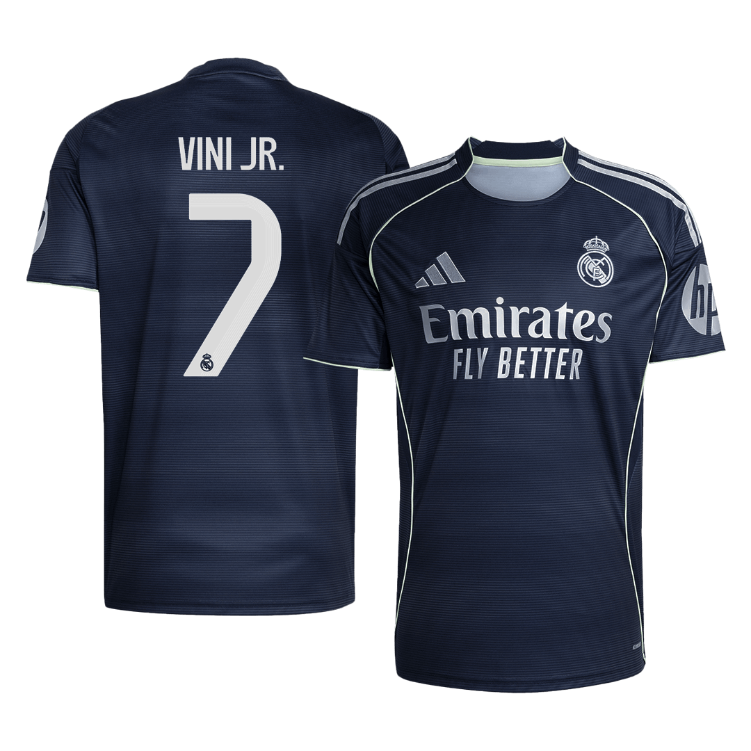 Calidad Premium Camiseta VINI JR. #7 Real Madrid 2025/26 Segunda Equipación -Versión Hincha ...