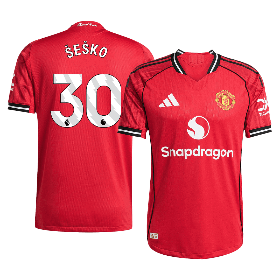 Camiseta Auténtica ŠEŠKO #30 Manchester United 2025/26 Primera ...
